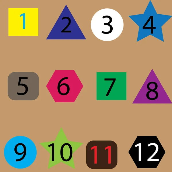 Funny figures stickers pattern, numbers over a lined math paper Stock ...