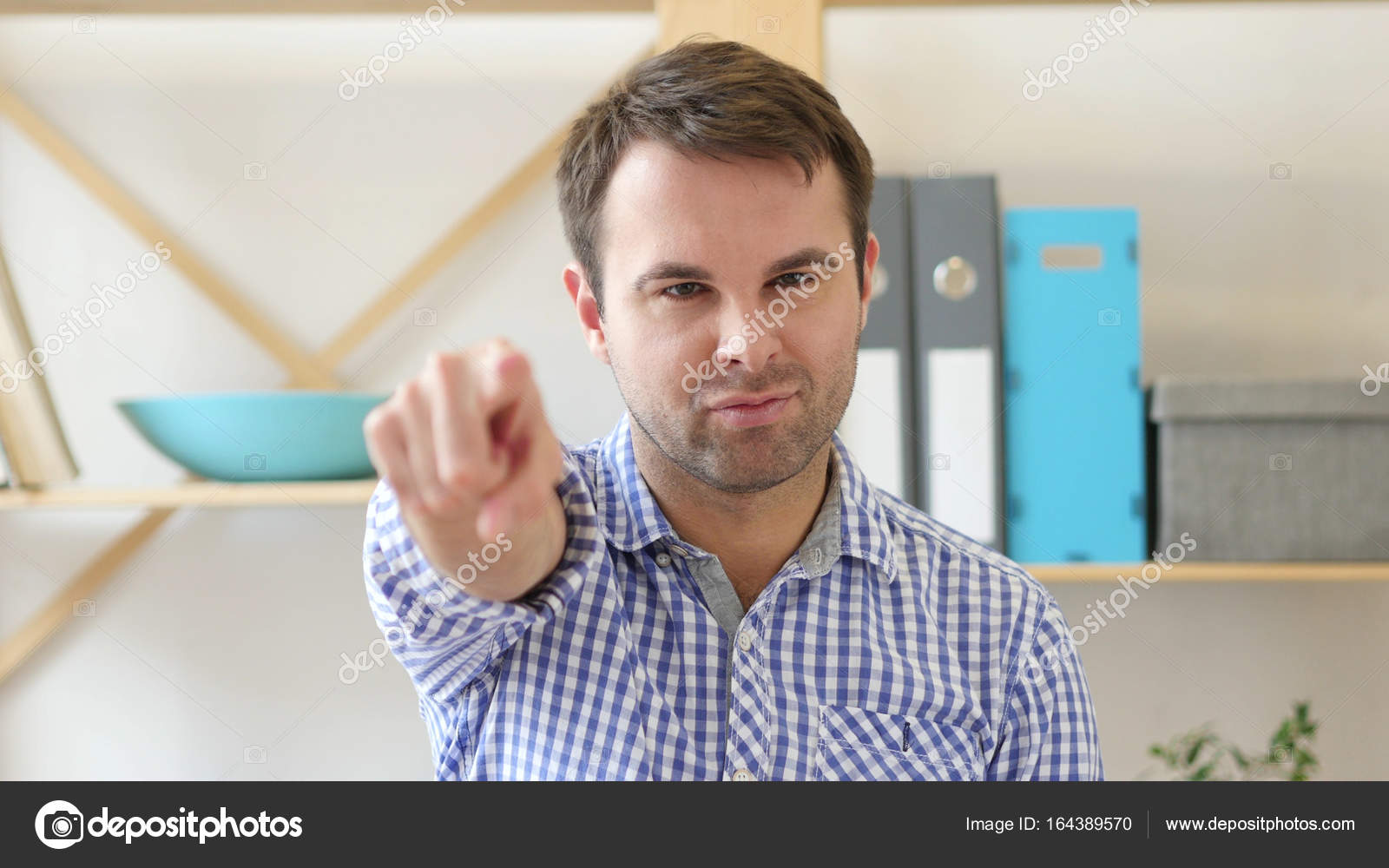 Man Pointing at Camera Sitting in Office Stock Photo by ©mustang ...