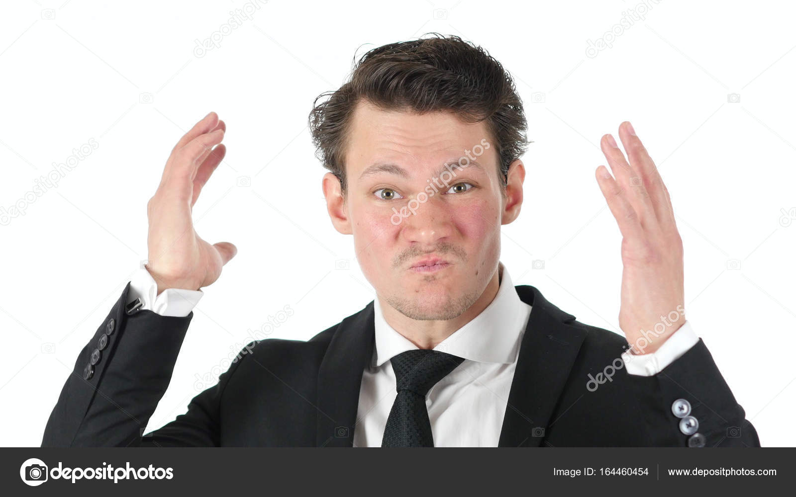 Angry, Abusive Businessman on White Background Stock Photo by ©mustang ...
