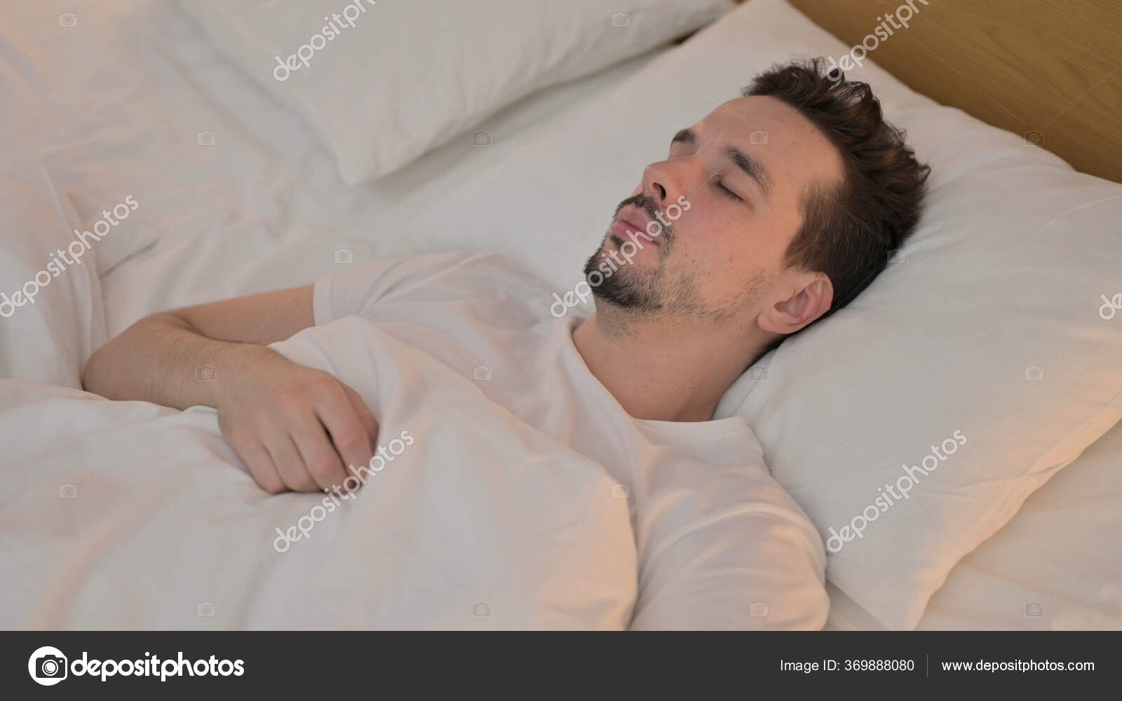 Handsome Young Man Sleeping in Bed Stock Photo by ©mustang.marshal ...