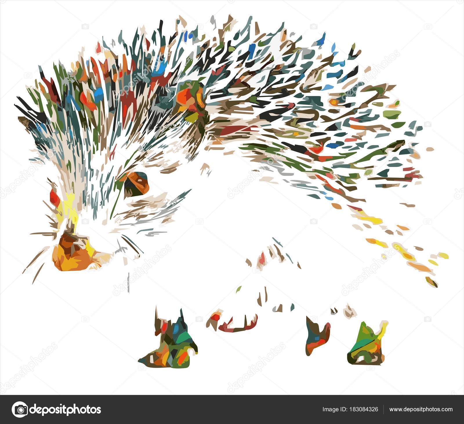 Clipart: artists | Colored Hedgehog Vector Clip Art — Stock Vector ...