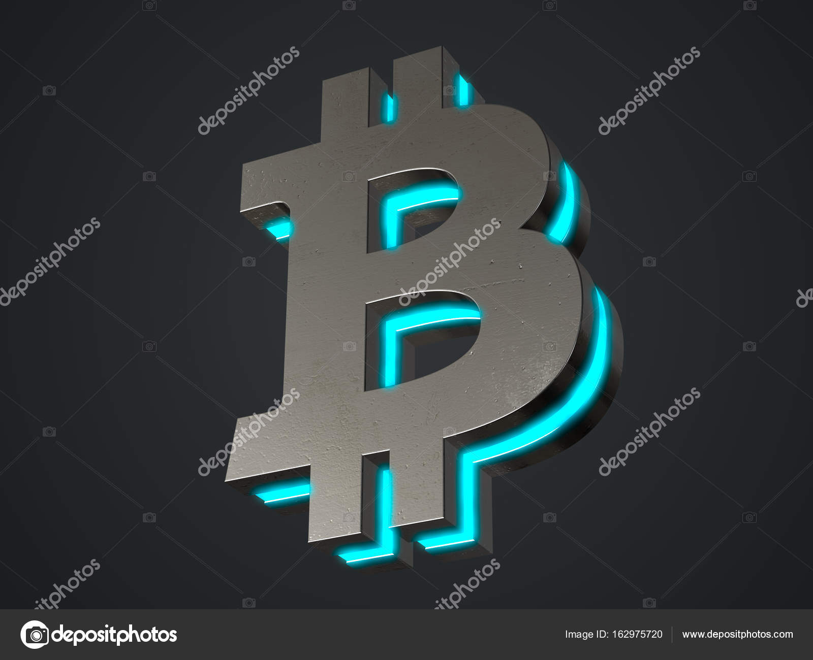 Bitcoin symbol with blue light — Stock Editorial Photo © conceptw ...