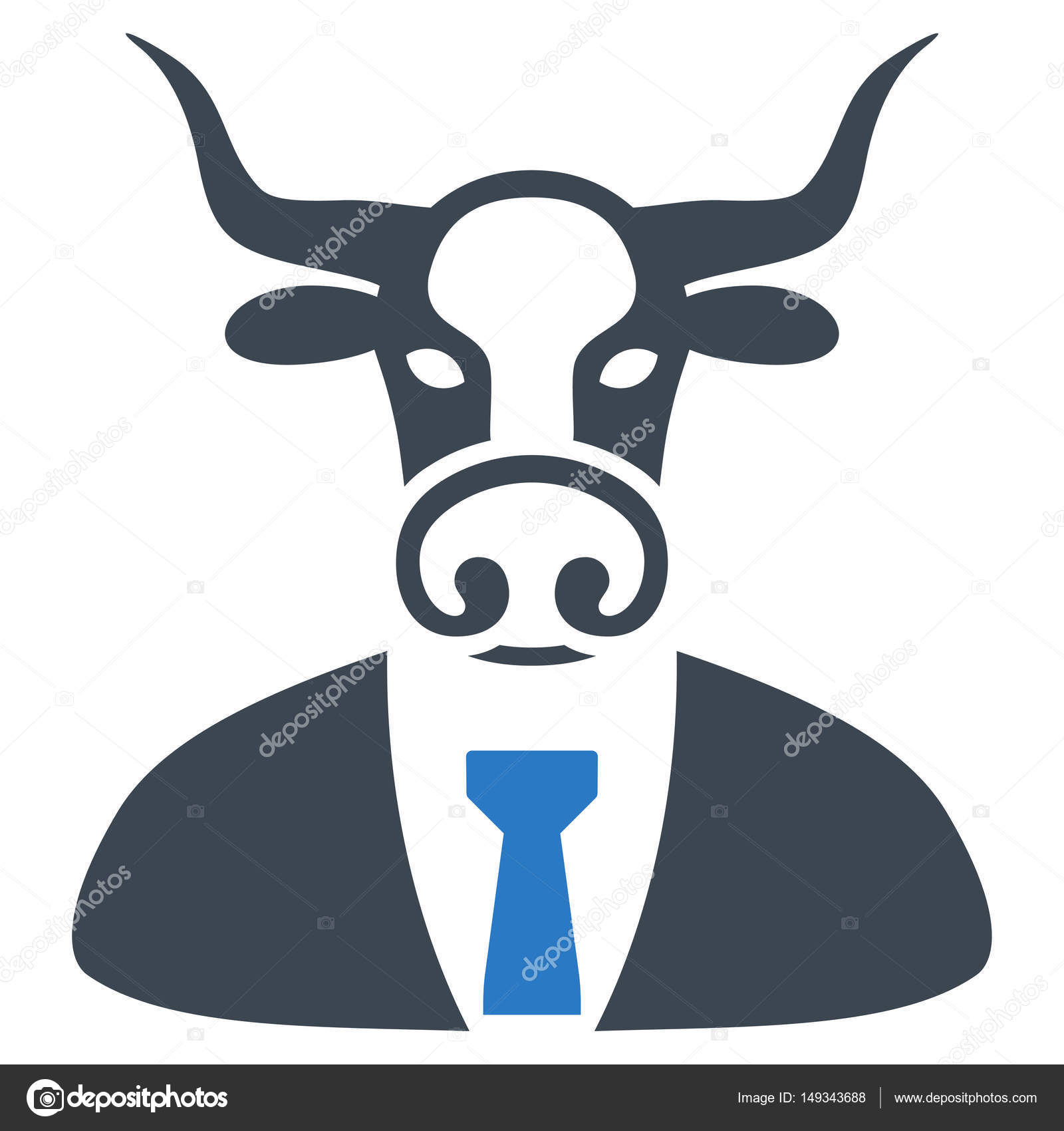 Bull Boss Flat Icon — Stock Photo © NewDesignIllustrations #149343688