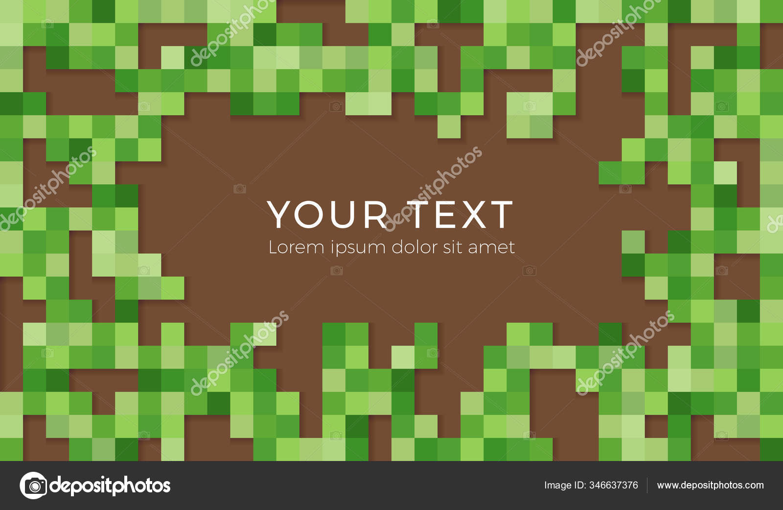 Abstract Pixel Background Illustration Seamless Green Brown Tiles ...