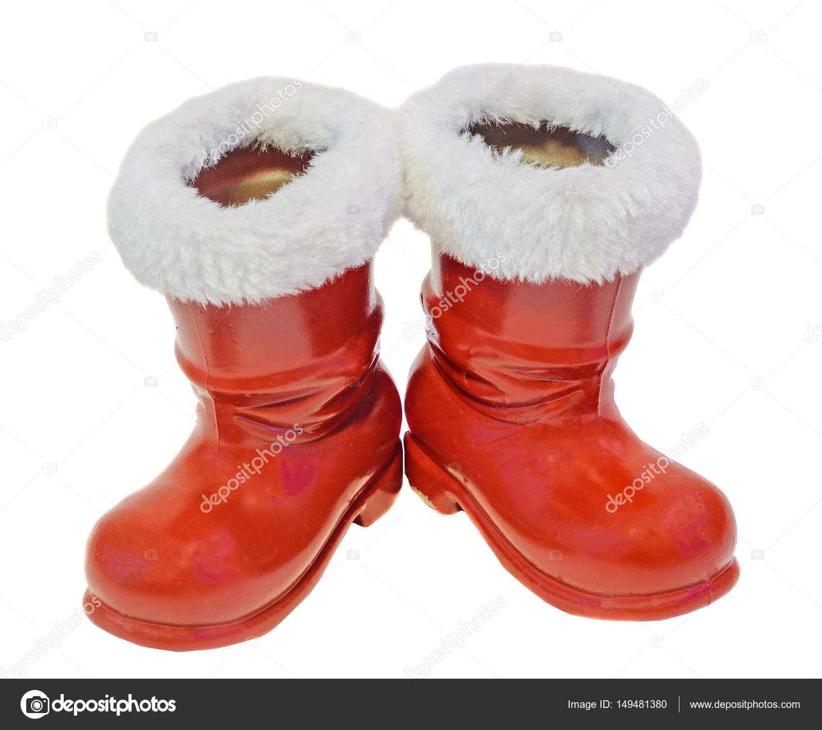 Bottes rouges du Père Noël, chaussures. Saint Nicholas bottes cadeaux ...