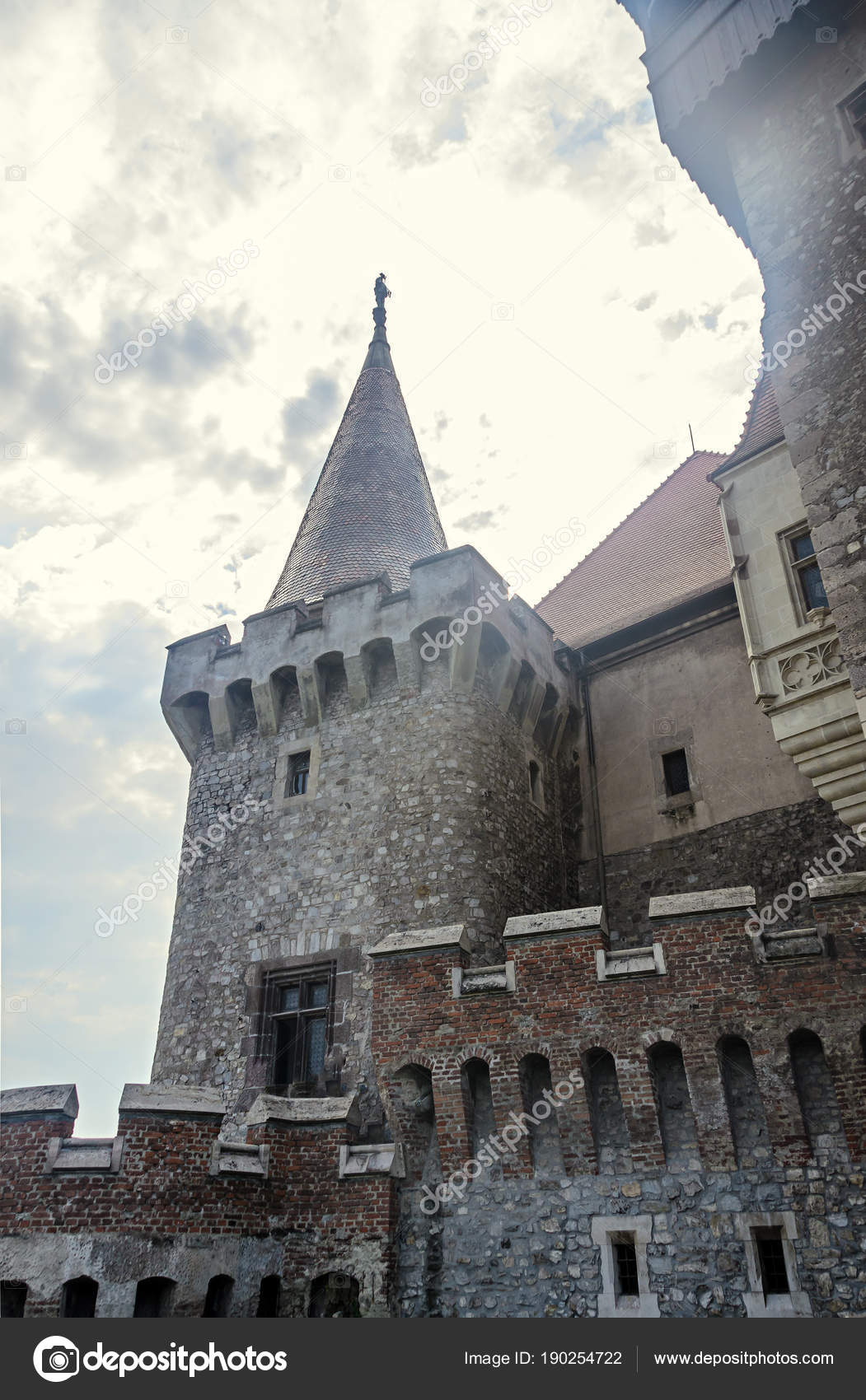 The Corvins Castle build by John Hunyadi, details of the exterio ...