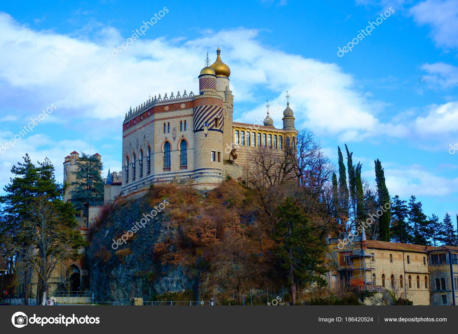 Rocchetta Mattei castle in Riola, Grizzana Morandi, Bologna Stock Photo ...