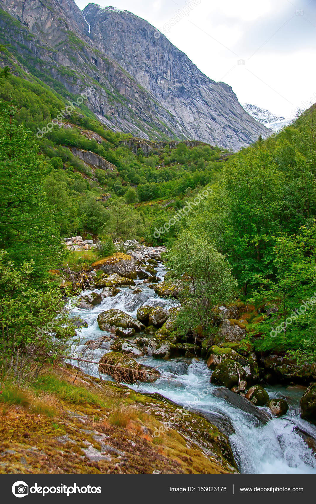 Briksdal glacier at the foot Stock Photo by ©Ilgonis 153023178