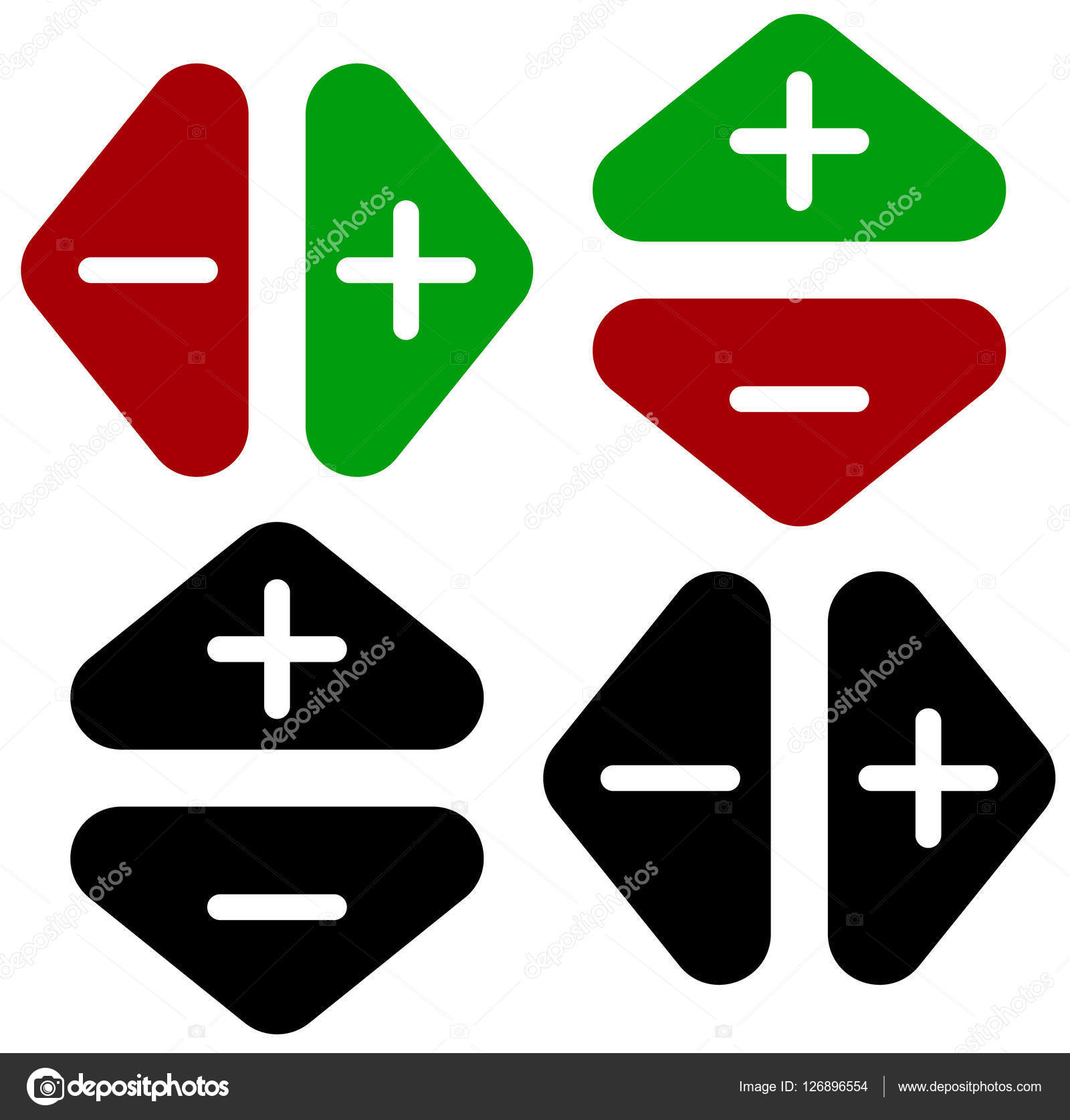 Más, menos marcas de flechas Vector de stock por ©vectorguy 126896554