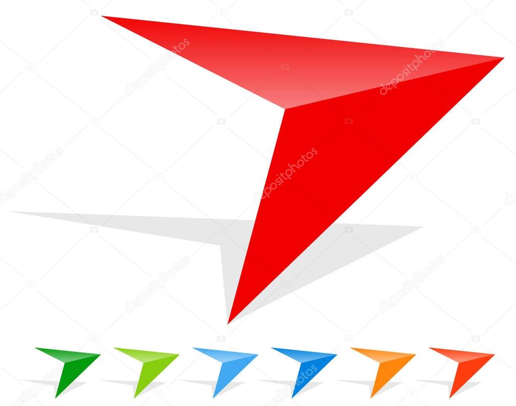 Sharp edgy 3d arrow icons Stock Vector by ©vectorguy 129066570