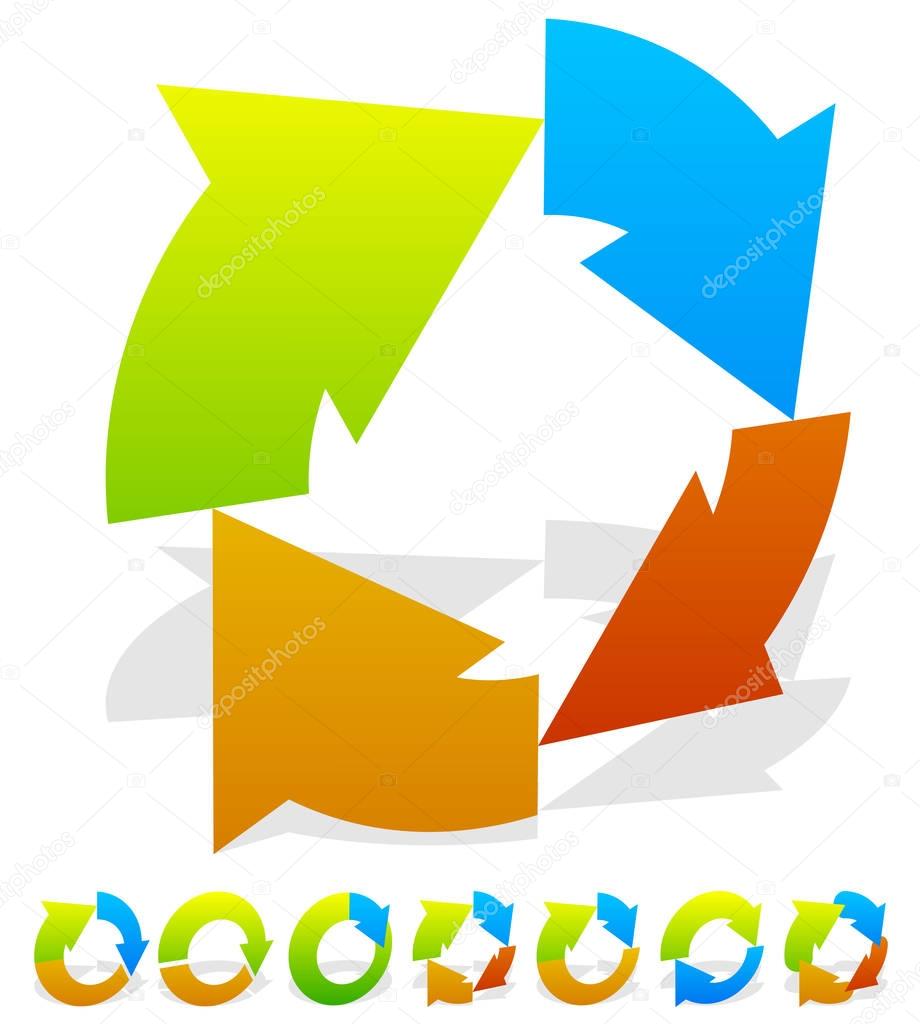 Set of 7 colorful circular icon Stock Vector by ©vectorguy 129067910