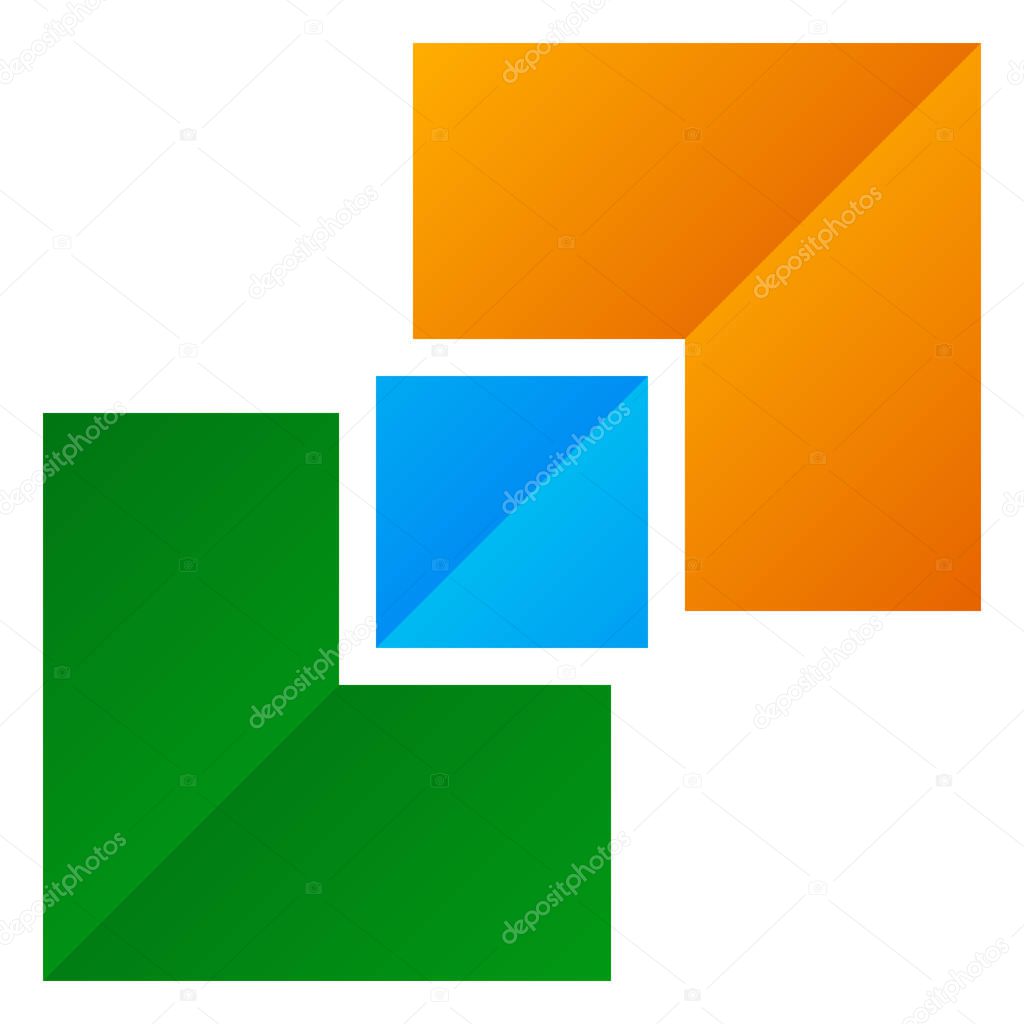 Generic symbol with overlapping squares Stock Vector Image by ...