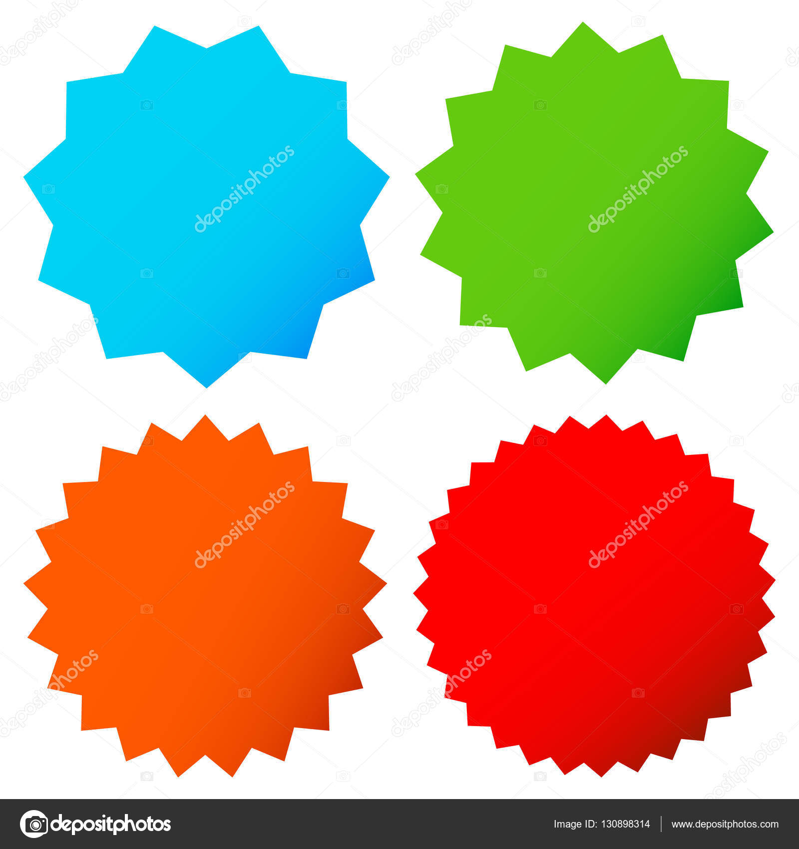 Different starburst shapes in 4 colors set — Stock Vector © vectorguy ...