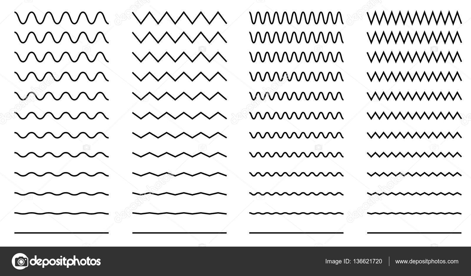 Conjunto de diferentes linhas horizontais Vetor de ©vectorguy 136621720