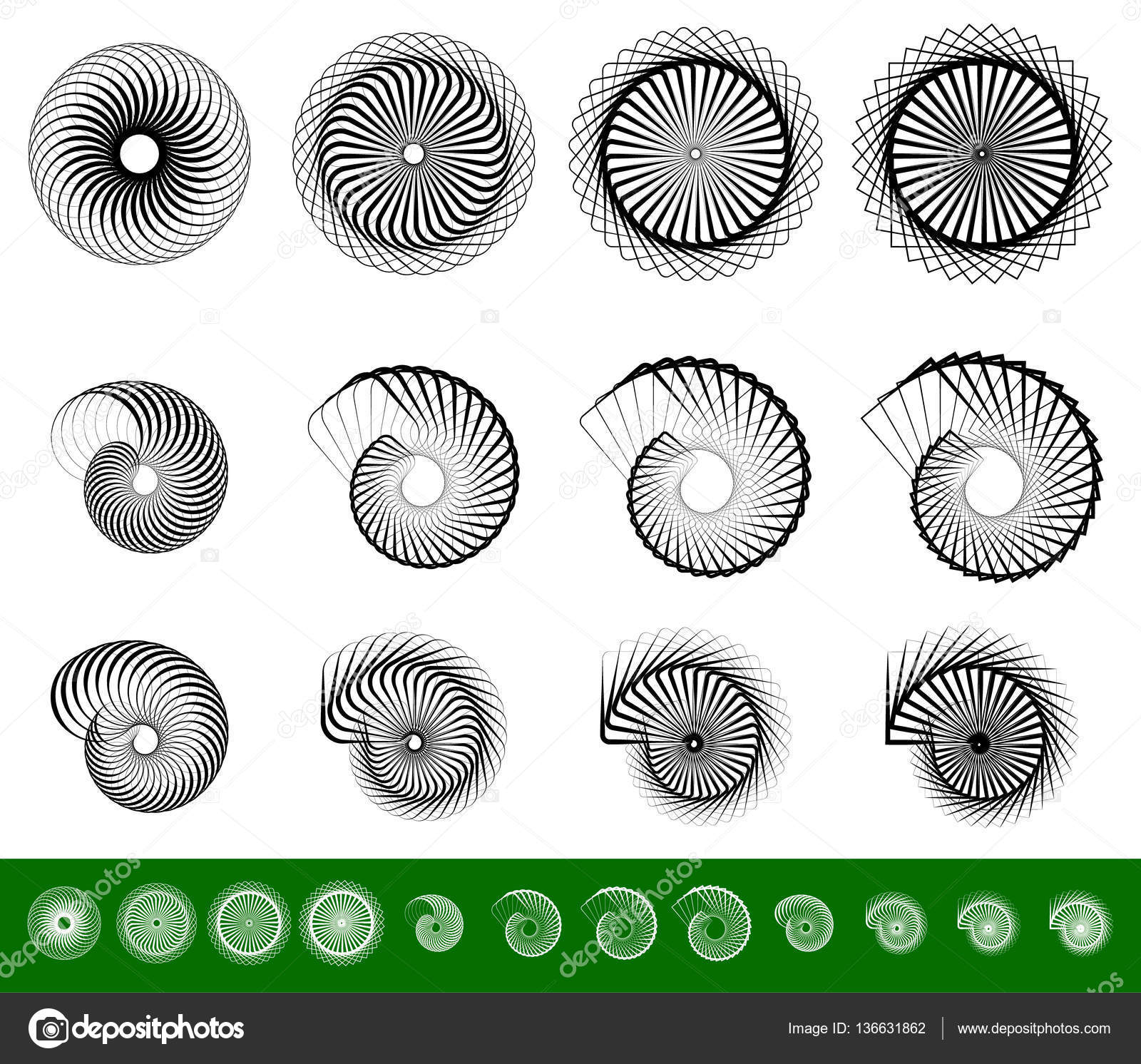 Set of spiral elements Stock Vector Image by ©vectorguy #136631862