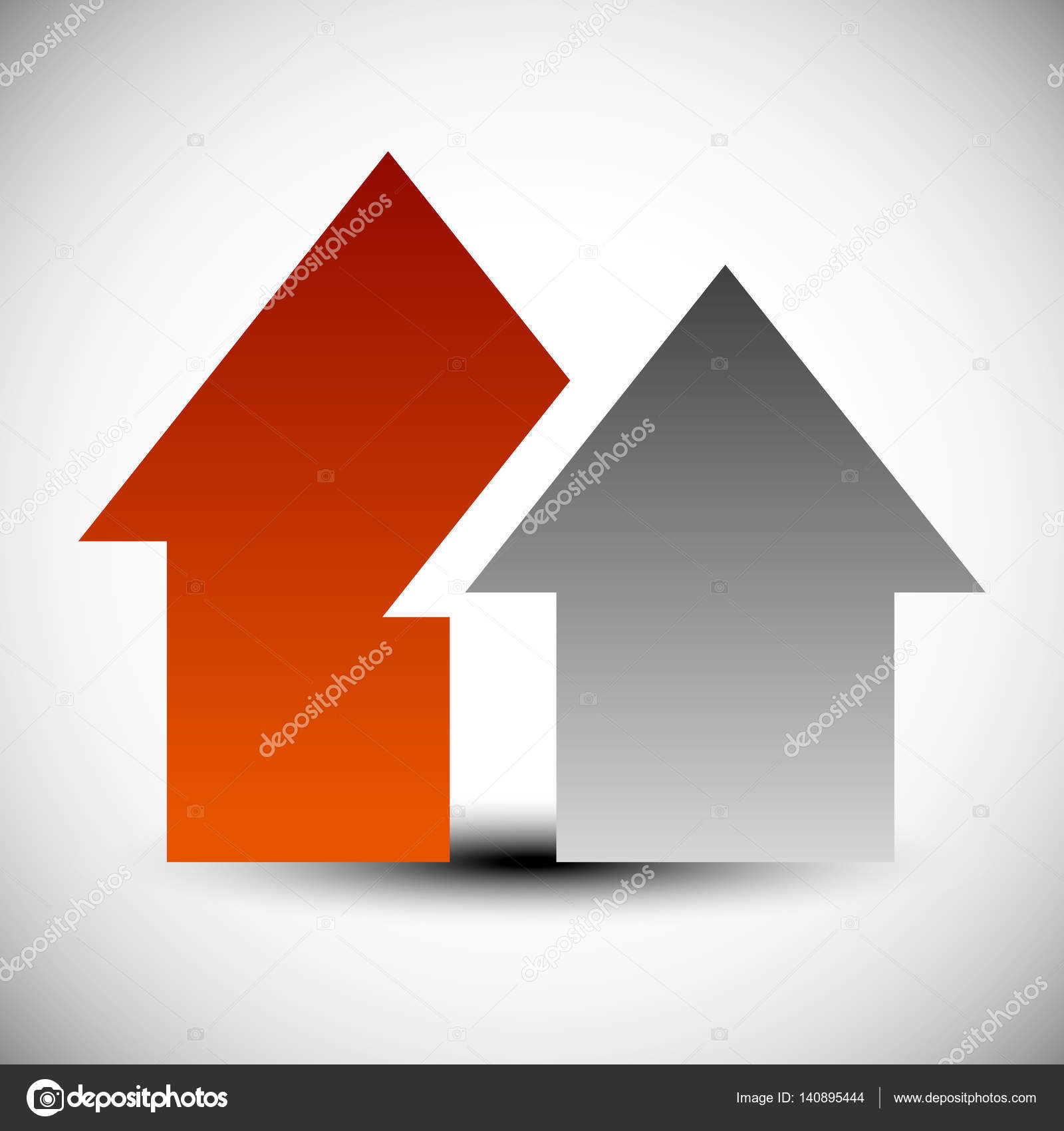Arrow symbols with 2 overlapping shapes — Stock Vector © vectorguy ...