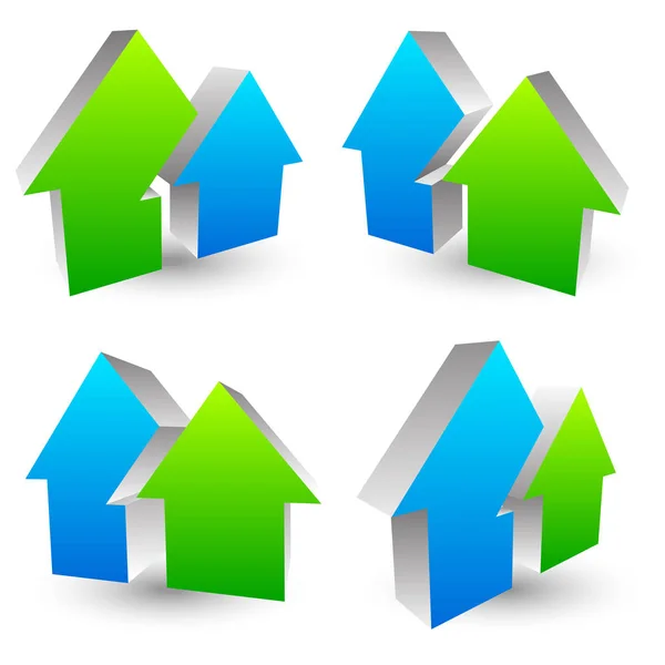 Arrow symbols with 2 overlapping shapes — Stock Vector © vectorguy ...