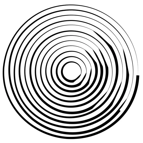 Concentric Circles Radiating Radial Circles Lines Stock Vector by ...