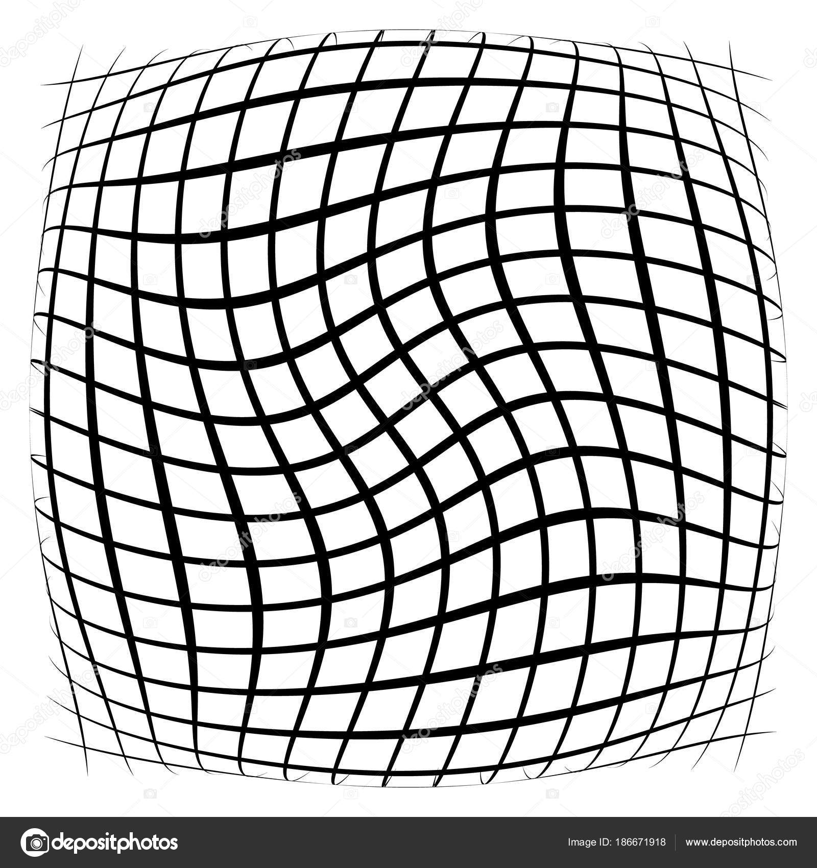 Grid Mesh Lattice Distortion Warp Effect Vector Illustration Stock ...