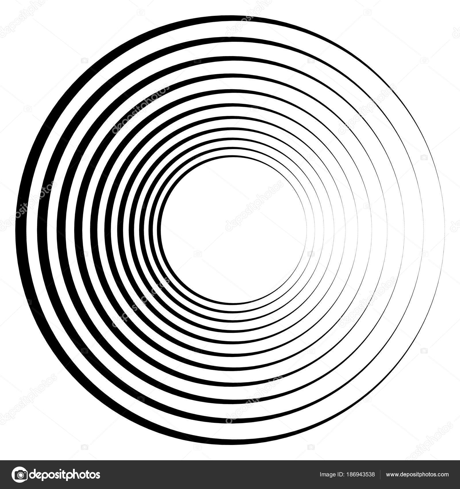 Abstract Concentric Element Isolated White Background Stock Vector by ...