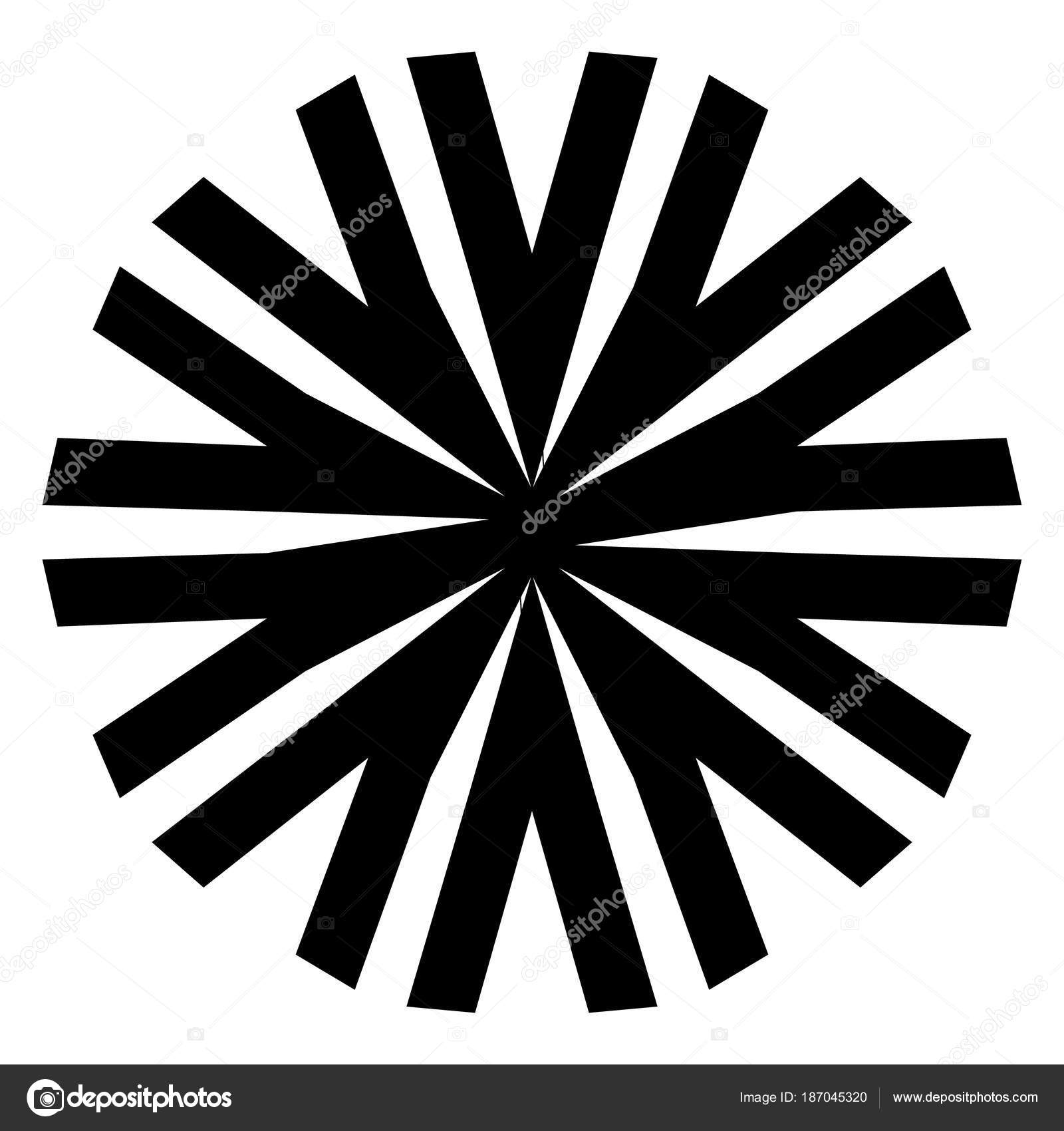 Circular Radial Abstract Geometric Element White Background Stock ...