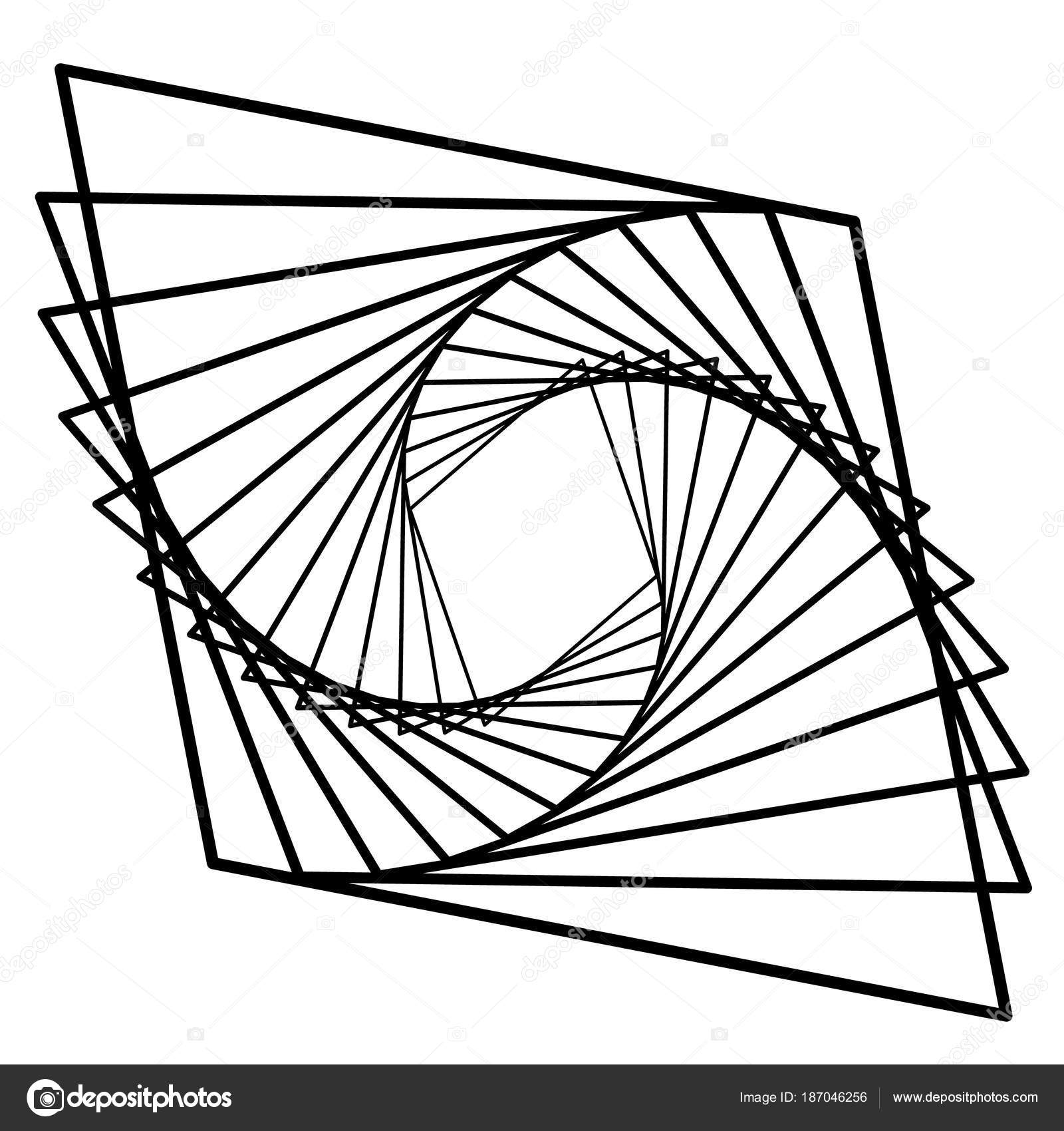 Monochrome Geometric Radial Element White Background Stock Vector by ...