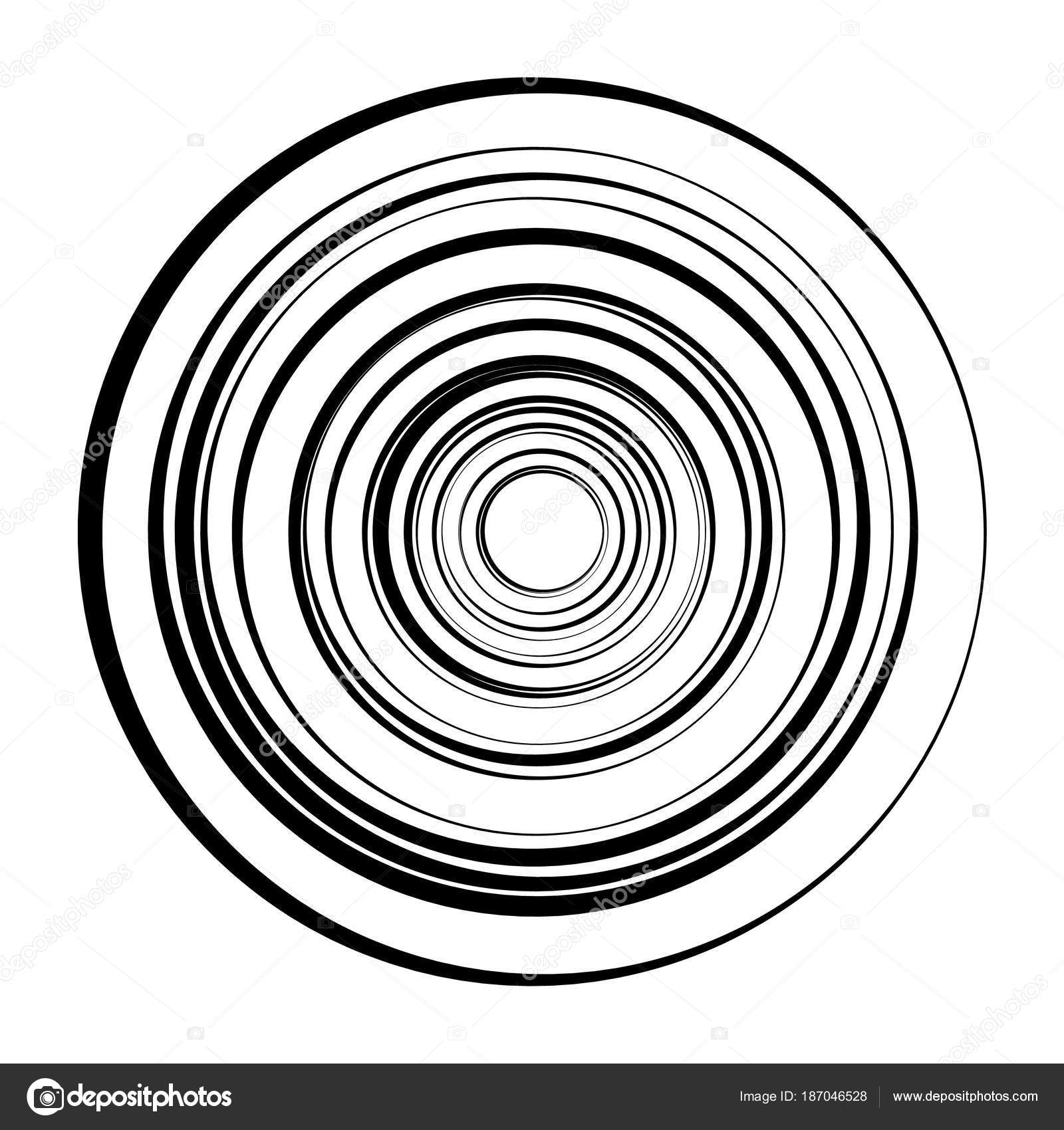 Circular Radial Abstract Geometric Element White Background Stock ...