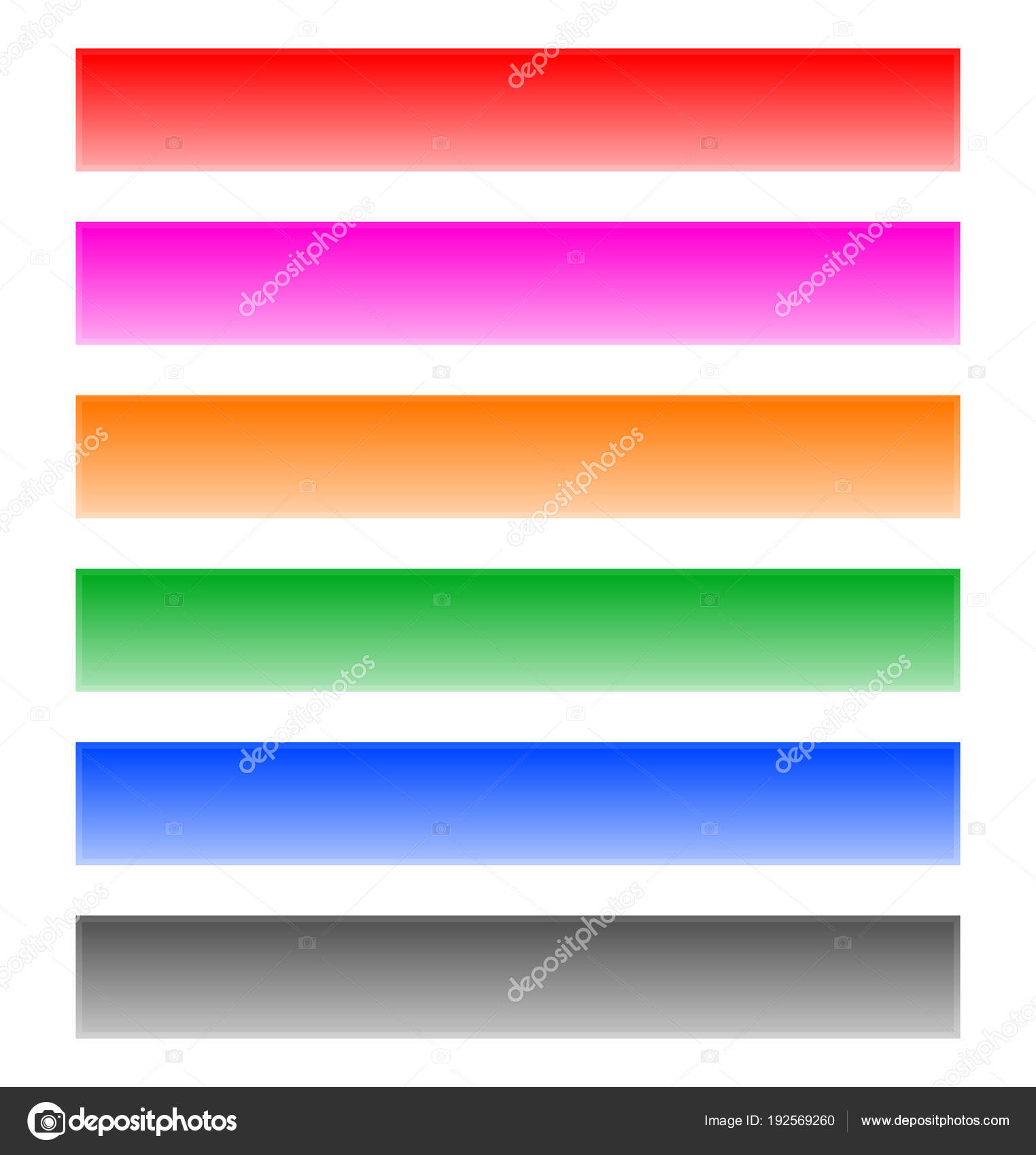 Button Banner Bar Shape Design Elements Color Vector Illustration Stock ...