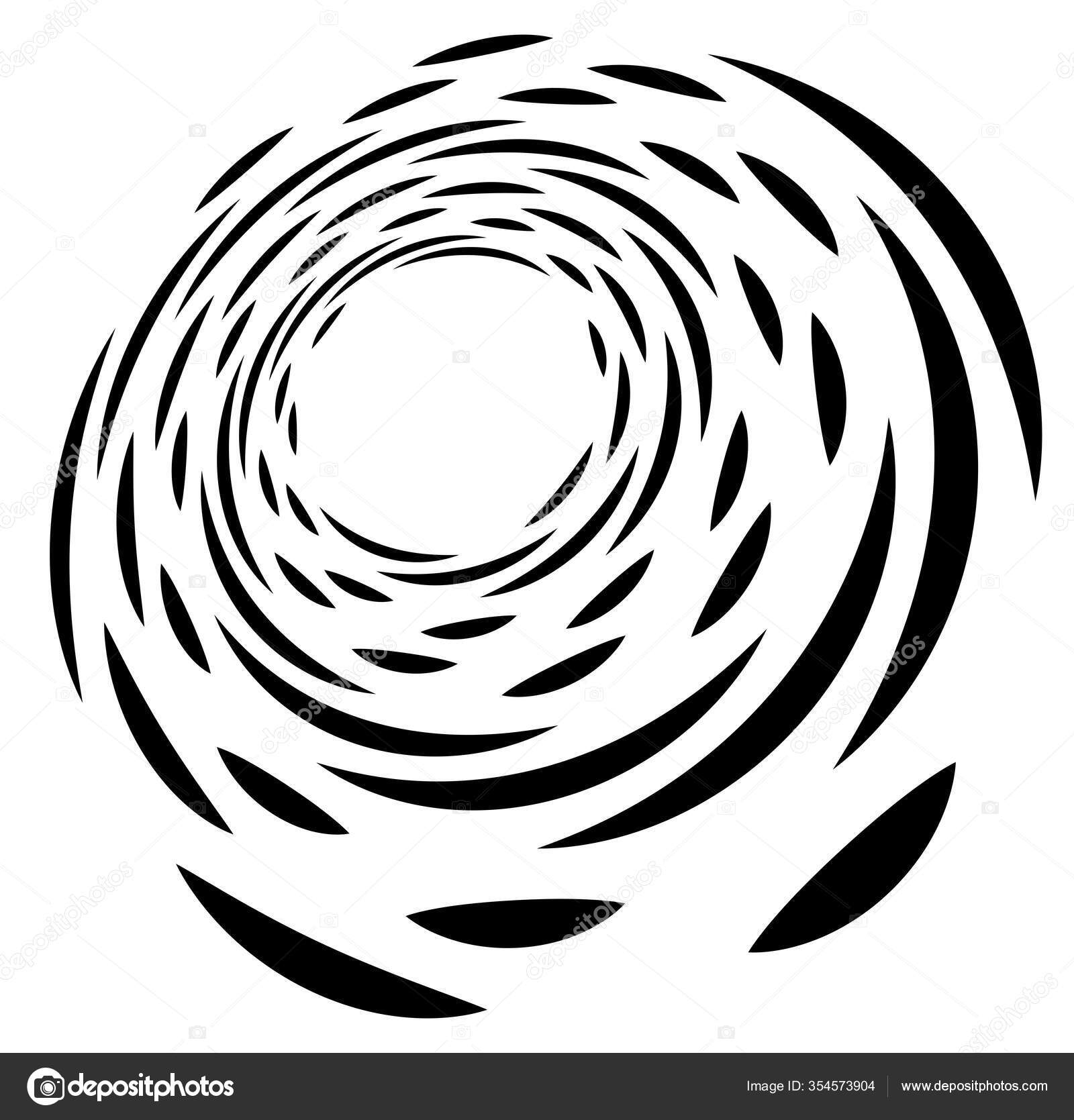 Monochrome Volute Vortex Shapes Twisted Helix Elements Rotation Spin ...