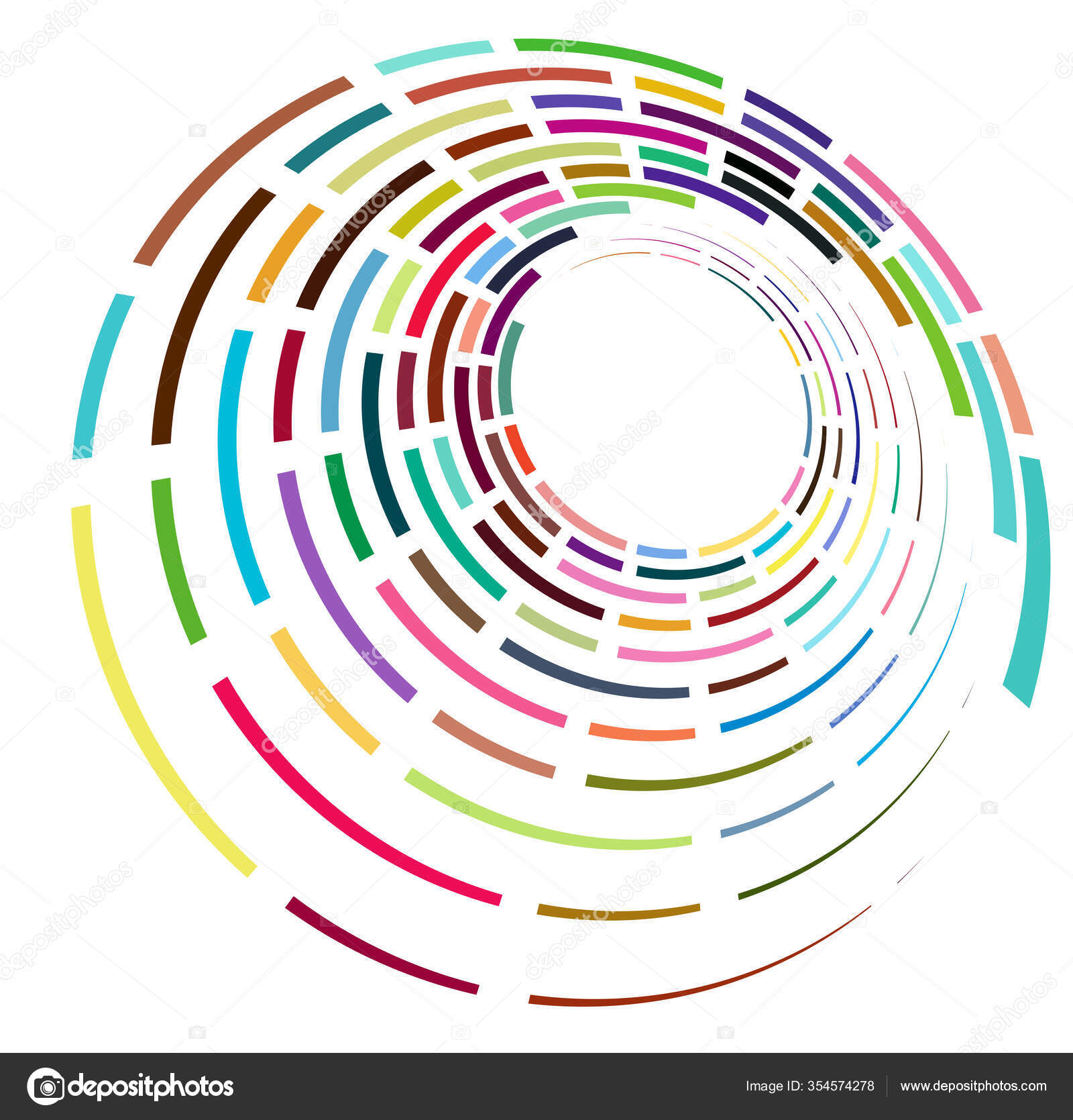 Single Mottled Multi Color Colorful Spiral Swirl Twirl Element Twisted ...