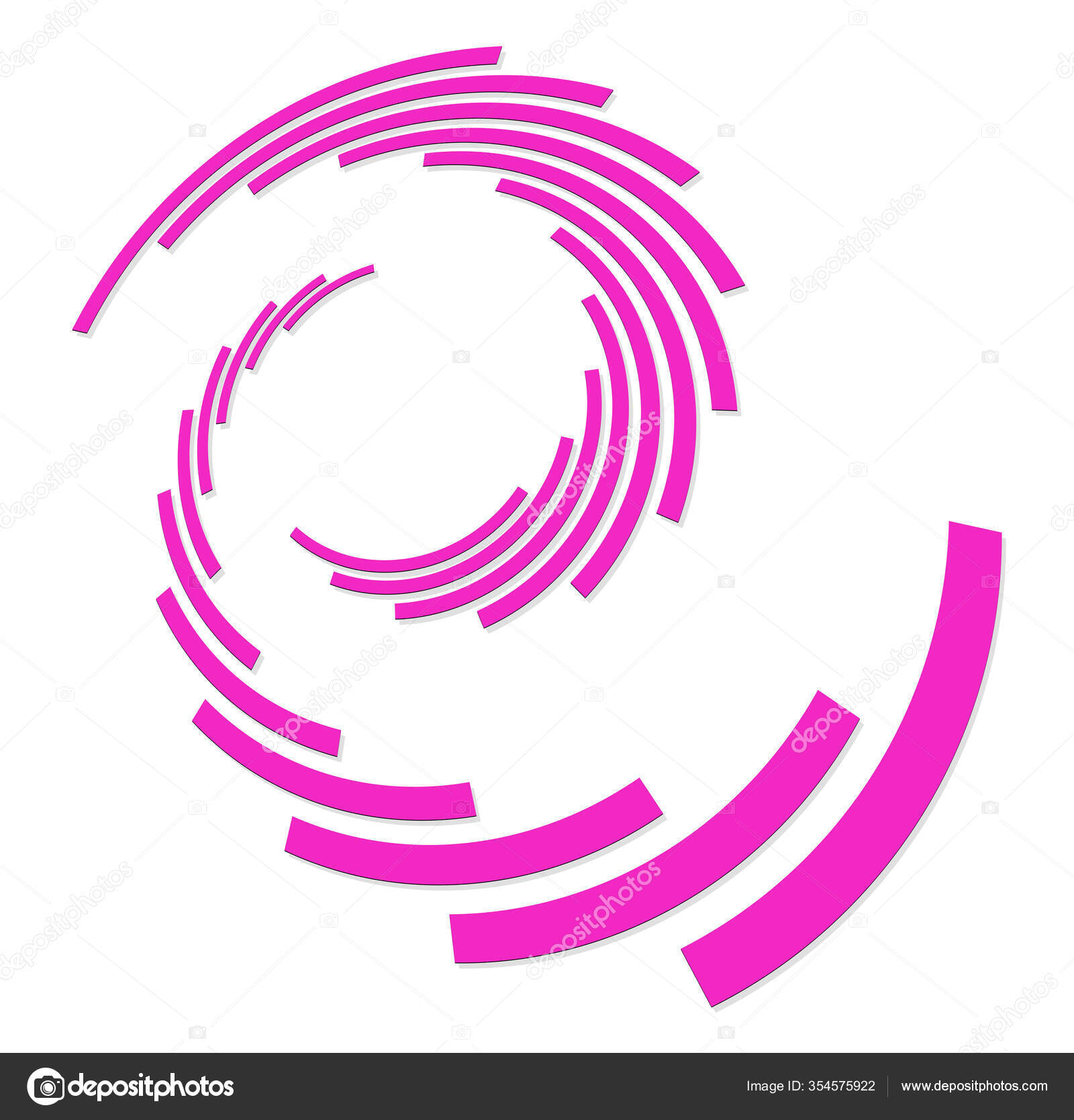 Single Colored Monochrome Twirl Swirl Shape Rotation Spin Spiral ...