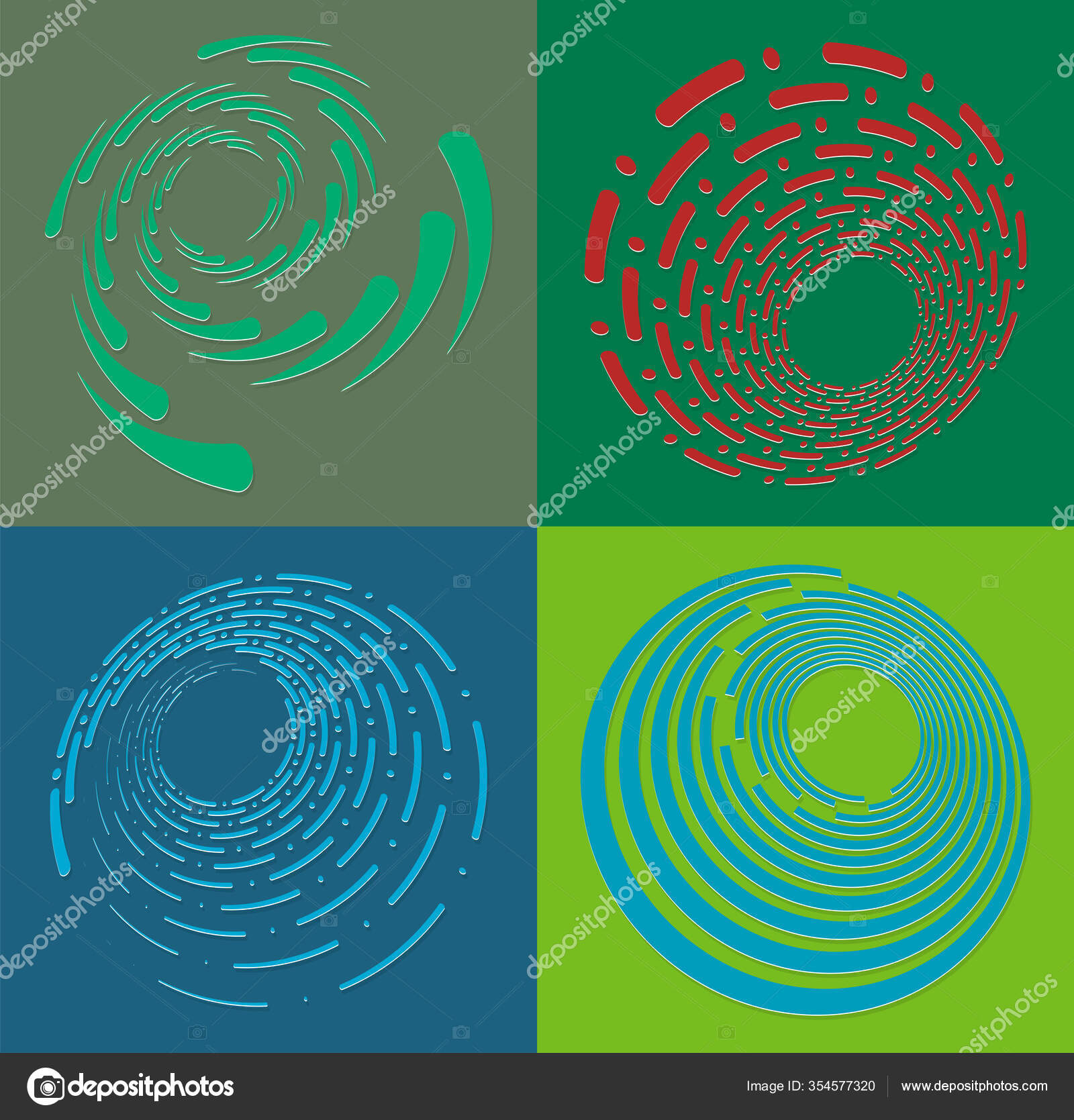 Conjunto Duotone Encaracolado Bobina Giraçãoformas Voluta Vórtices ...