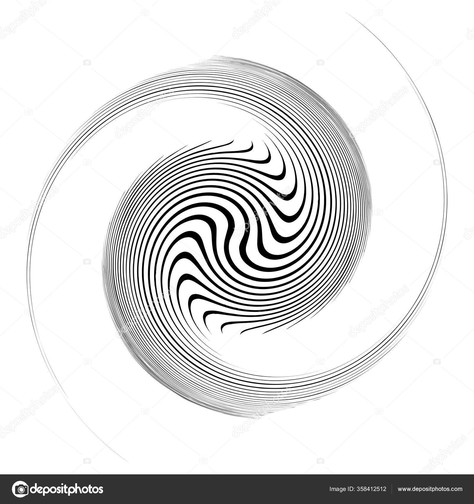 Monochrome Volute Vortex Shapes Twisted Helix Elements Rotation Spin ...