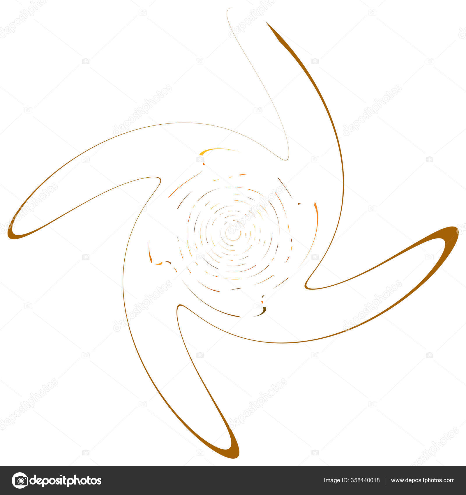 Monocromo Cíclico Ciclo Anillos Concéntricos Espiral Girada Vórtice ...