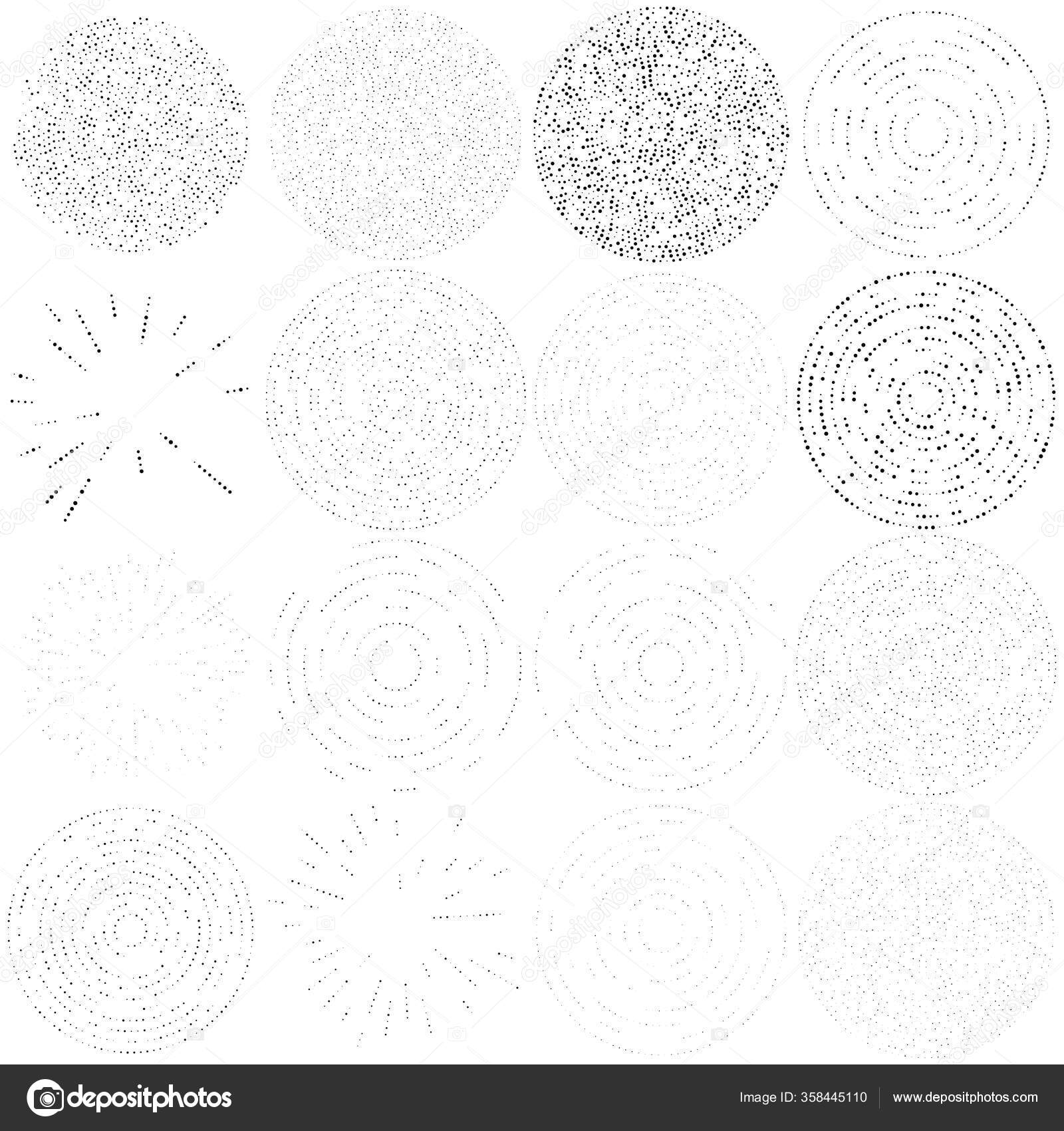Random Dots Circles Abstract Speckles Dotted Radial Radiating Circular ...