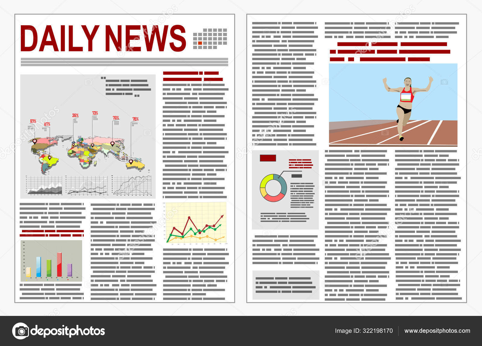 Graphical Design Newspaper Template Infographic Stock Vector Image by ...