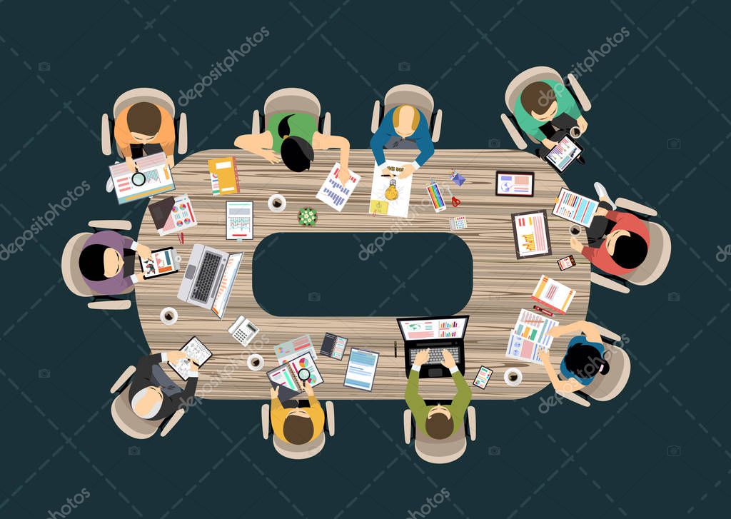 Conceptos de ilustraci n de dise o plano para an lisis y planificaci n empresarial, consultor a ...