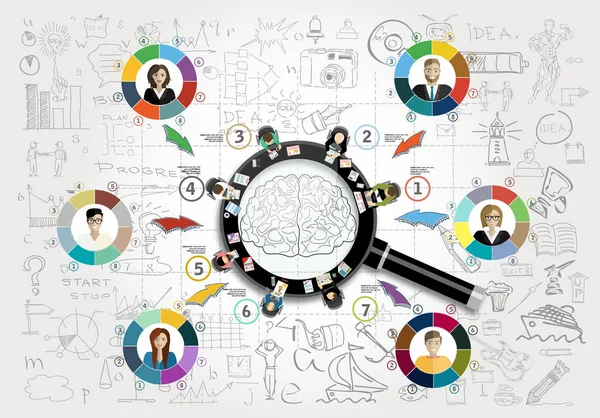 cartoon people working together, vector illustration concept of team ...