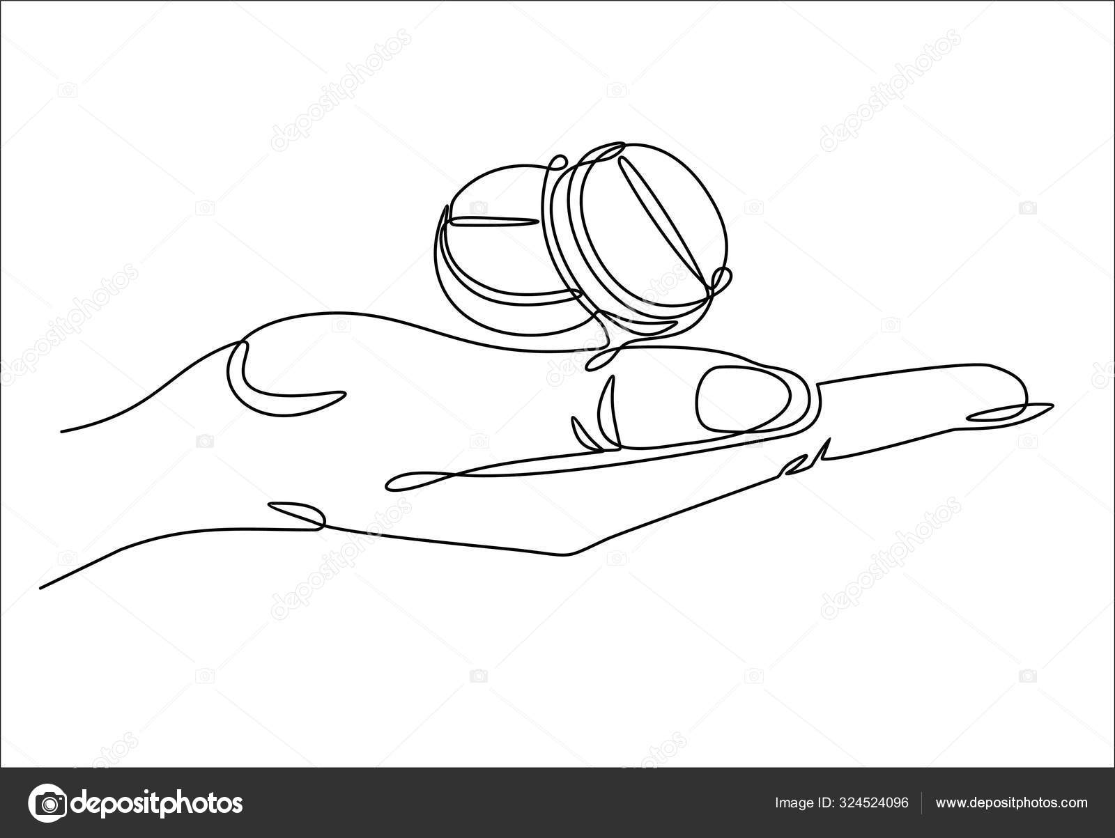 Continuous One Line Drawing Vector Illustration Drugs Stock Vector by ...