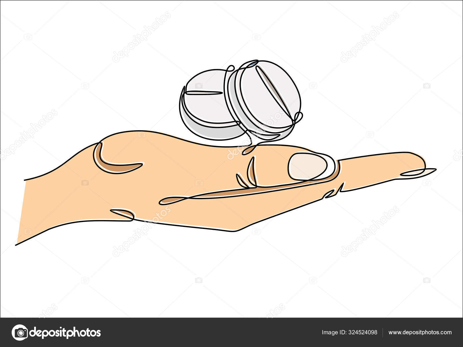 Continuous One Line Drawing Vector Illustration Drugs Stock Vector ...