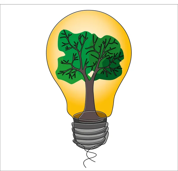 Continuous One Line Drawing Vector Illustration Eco Energy Concept ...