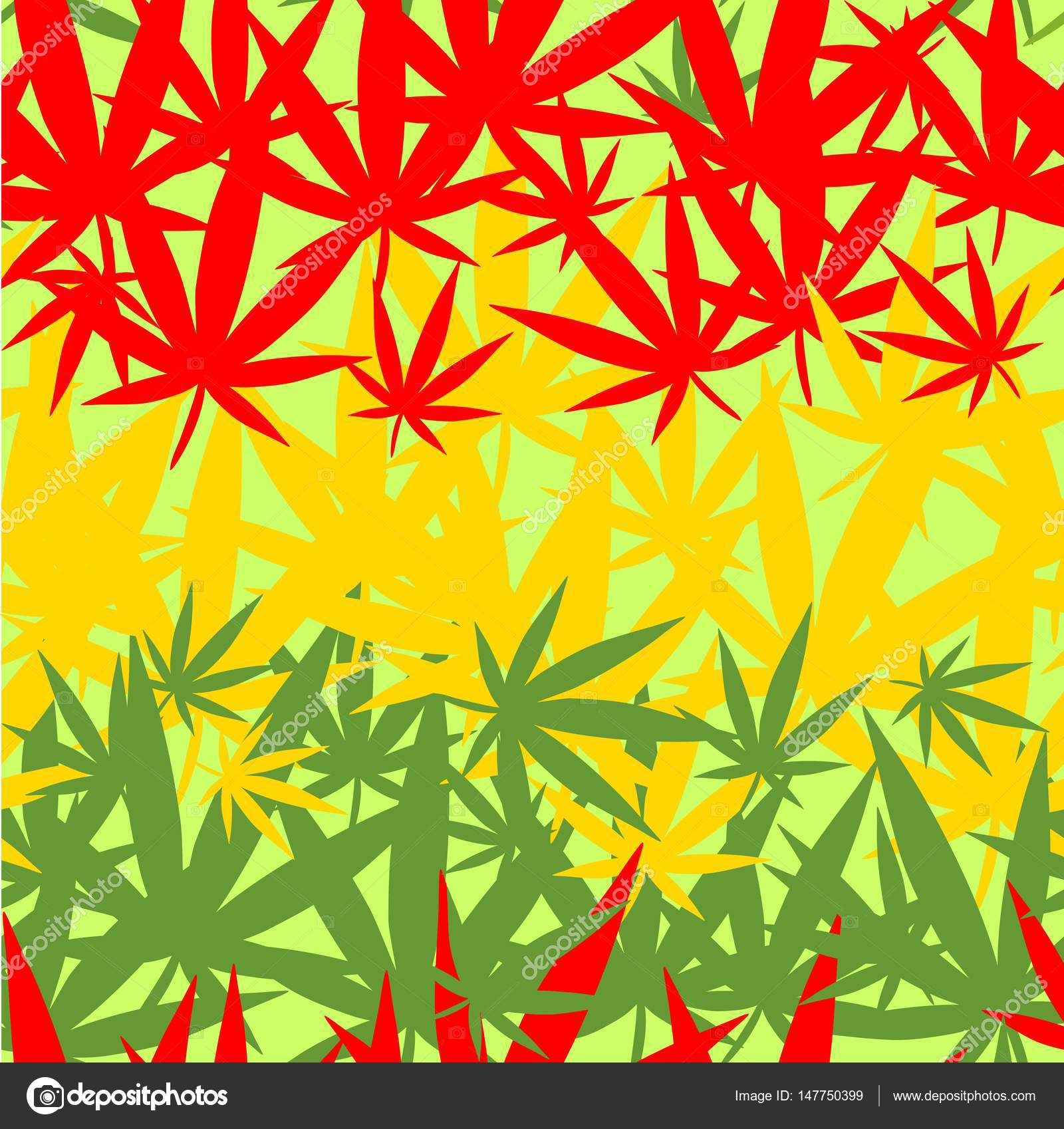 Colorful Weed Leaf Background