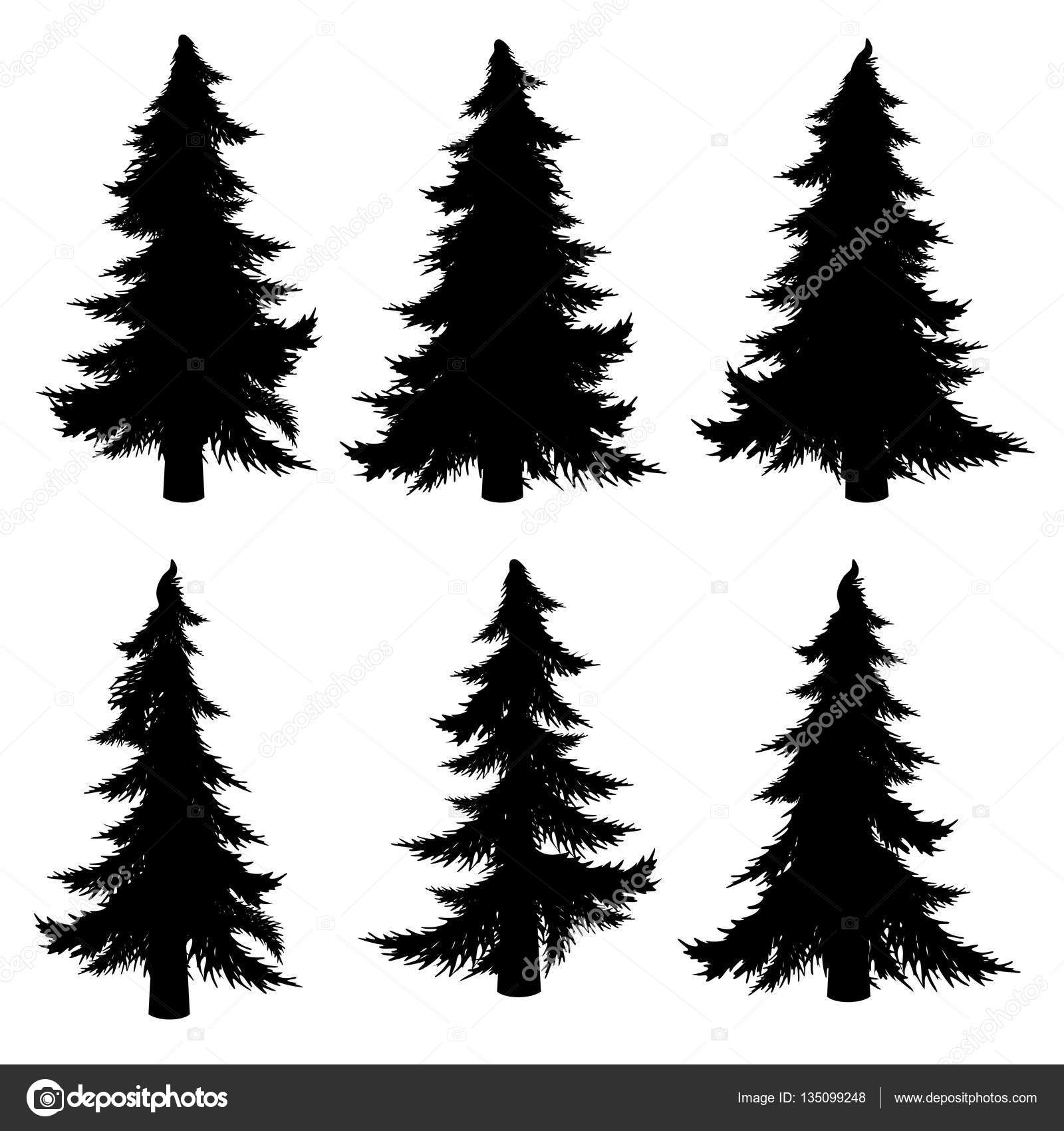 Fir Tree Silhouette Stock Vector Image by ©artshock #135099248
