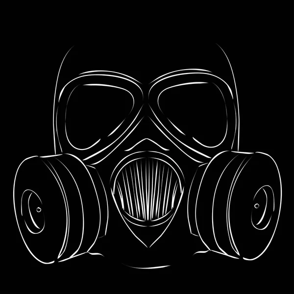 Vector: black and white engrave isolated gas mask | Gas mask ...