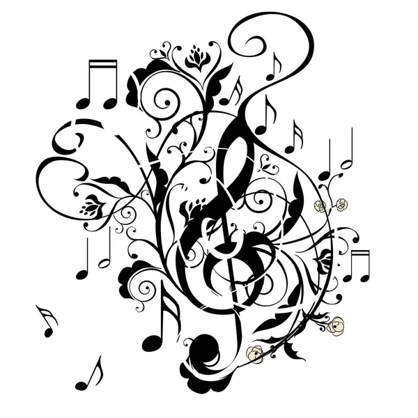 Music Notes Floral Ornament — Stock Vector © artshock #156646268