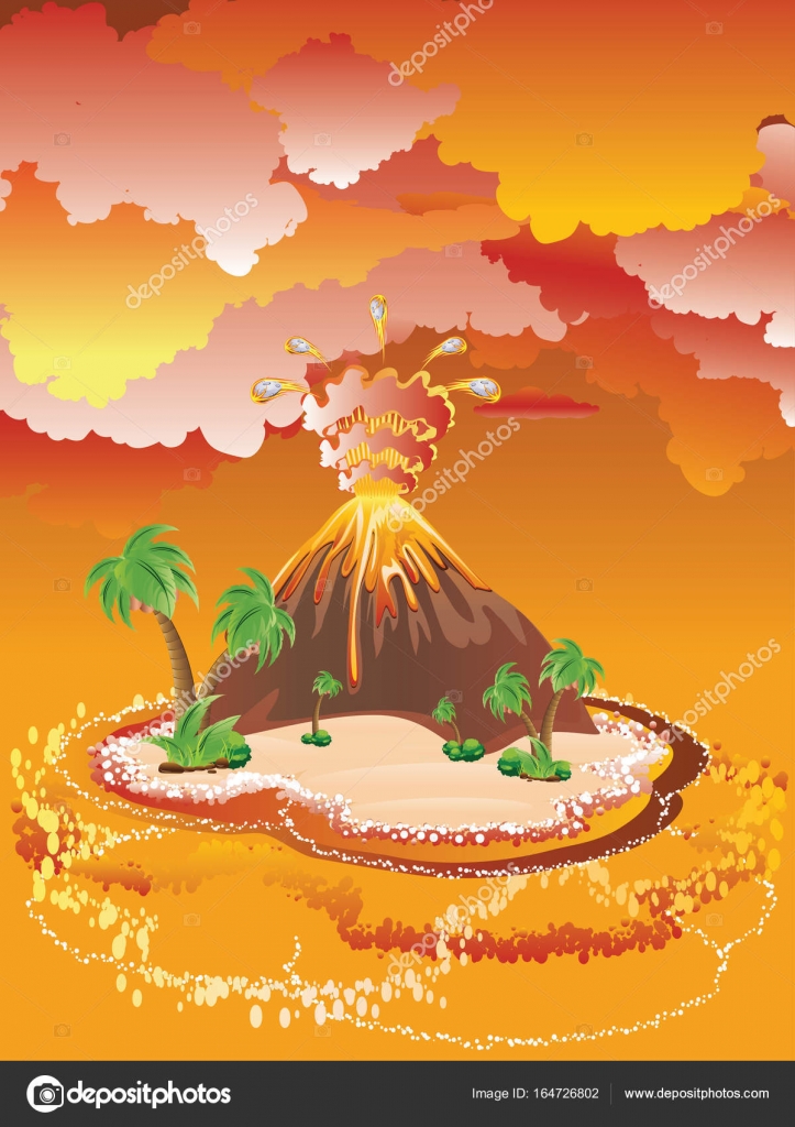 Letusan gunung berapi Kartun Vektor Stok oleh ©artshock 164726802