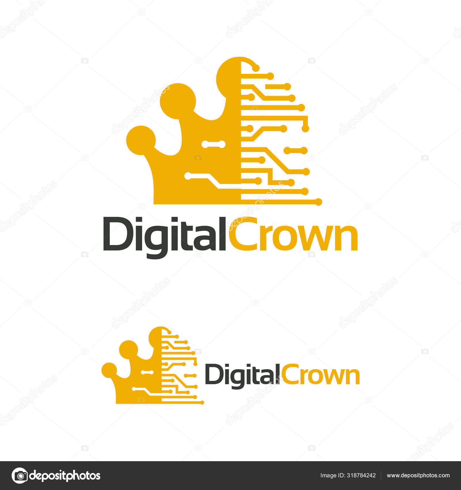 Digital Crown logo template, King of digital logo deigns vector, Logo ...