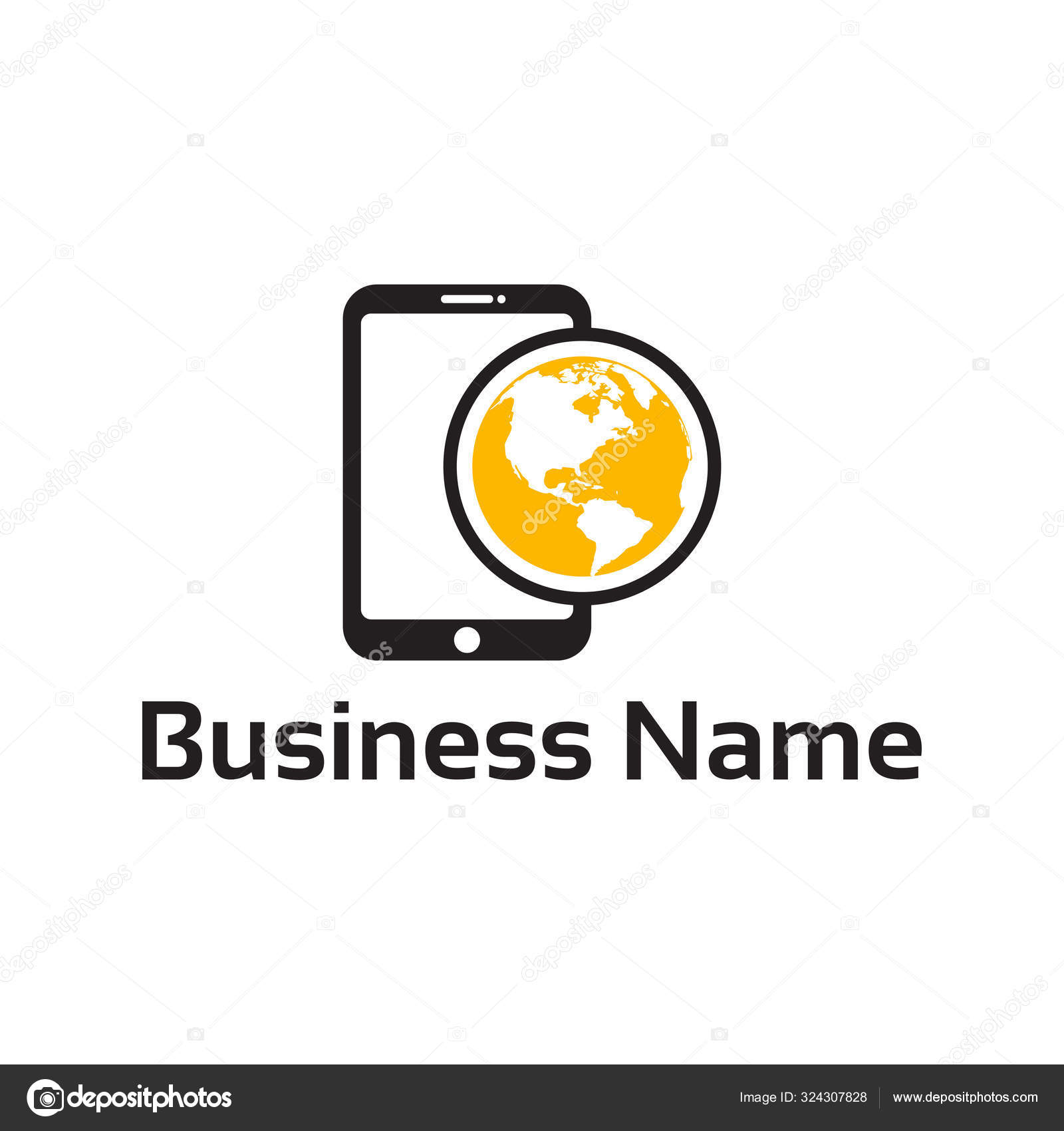 Phone World Logo designs, Mobile Map logo designs vector Stock Vector ...