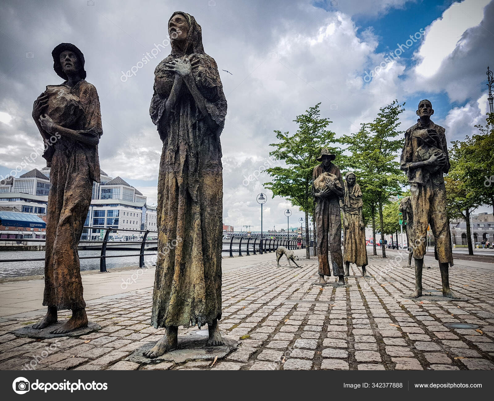 DUBLIN, IRELAND - August 4th, 2019: The Famine statues in Dublin ...