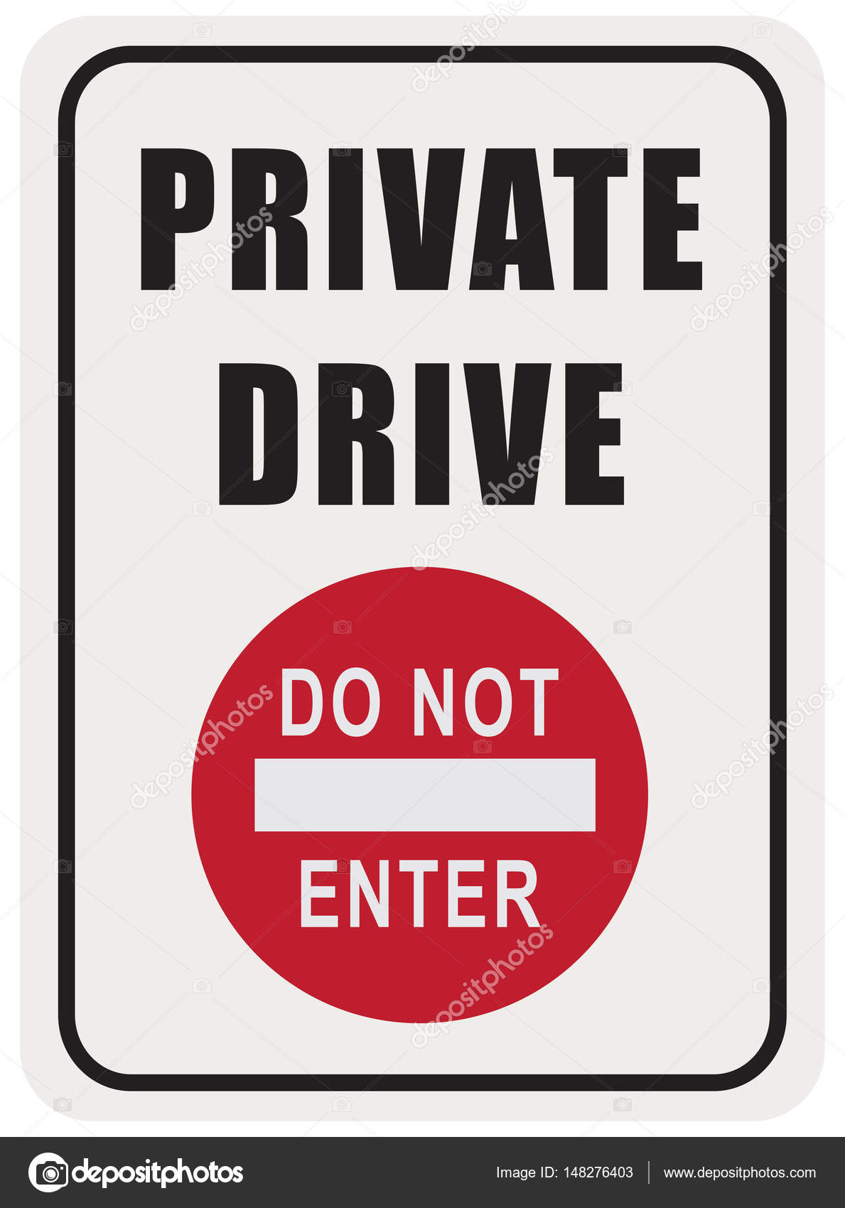 Sign Private Drive Stock Vector Image by ©Nina_Gorina #148276403